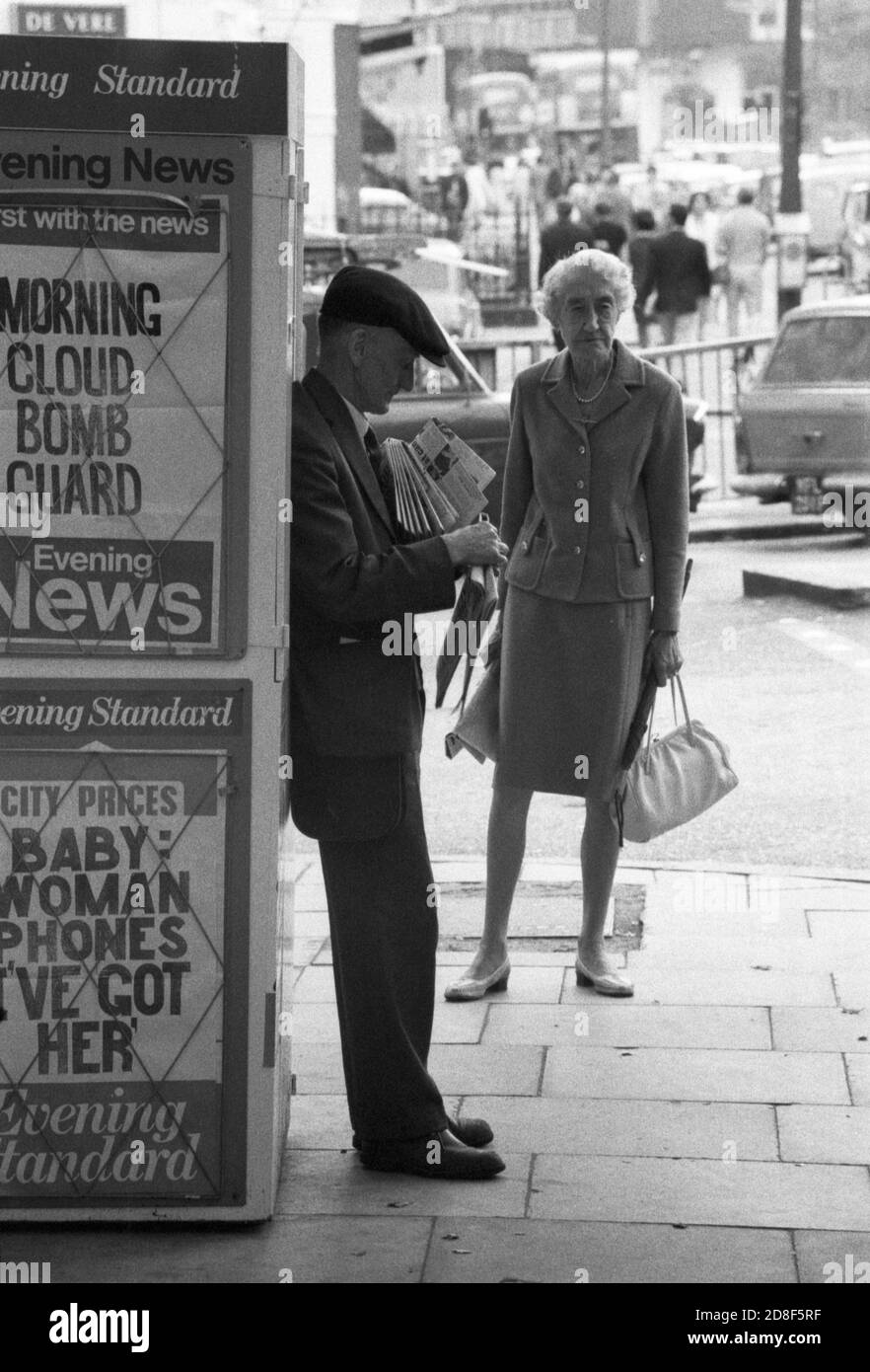 Newspaperman, London, England, 1971 Stock Photo - Alamy