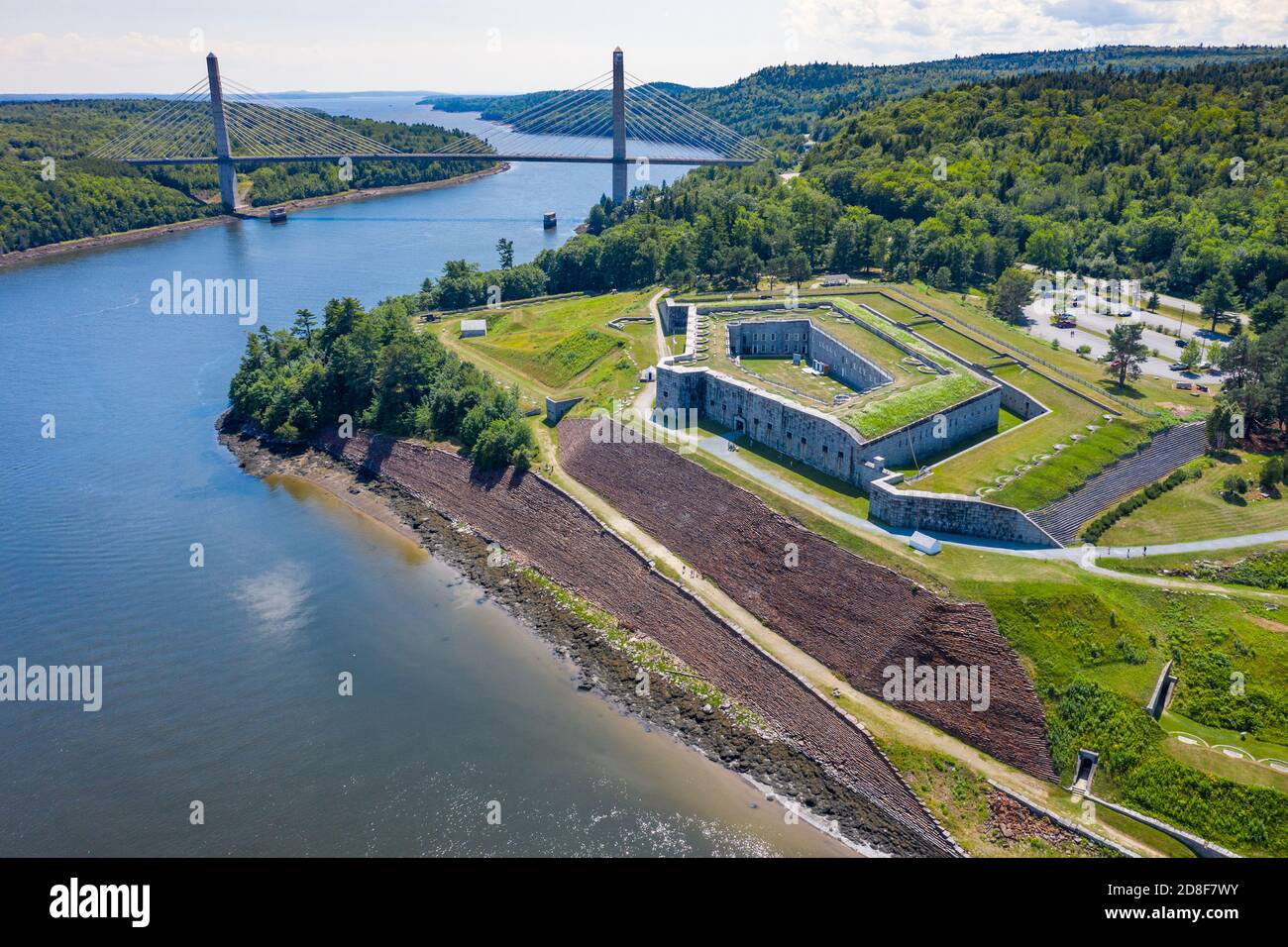 Fort Knox and Penobscot Narrows Bridge Stock Photo - Alamy