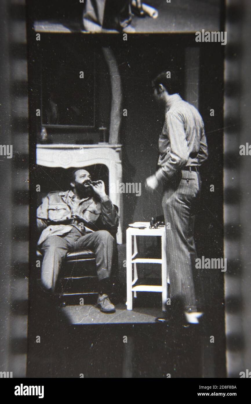 Fine 1970s vintage black ad white photography of a dramatic stage play ...