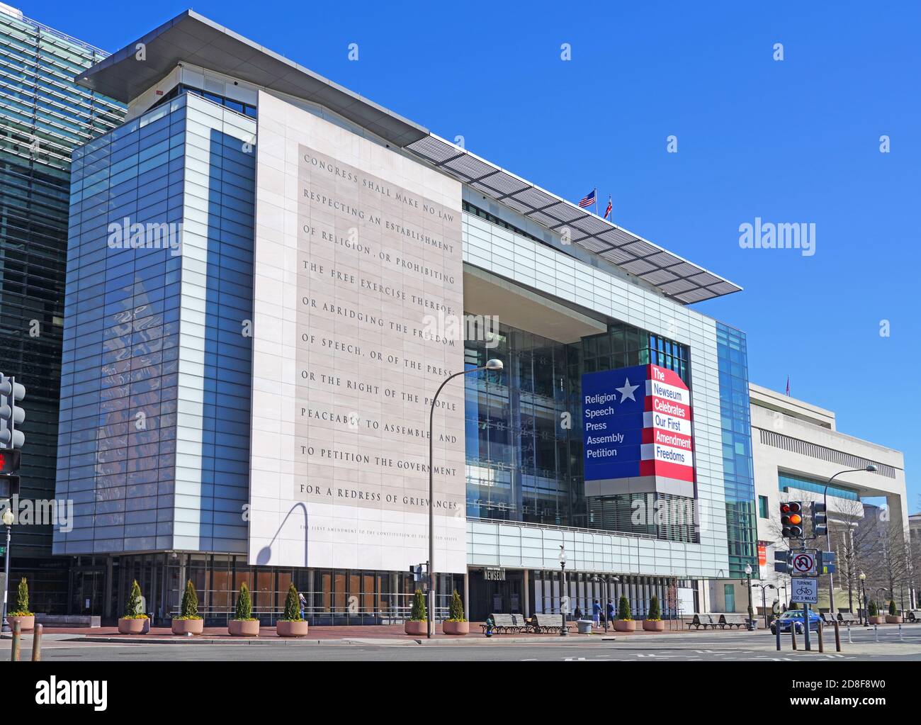 WASHINGTON, DC -23 FEB 2020- View of the Newseum, an interactive museum ...
