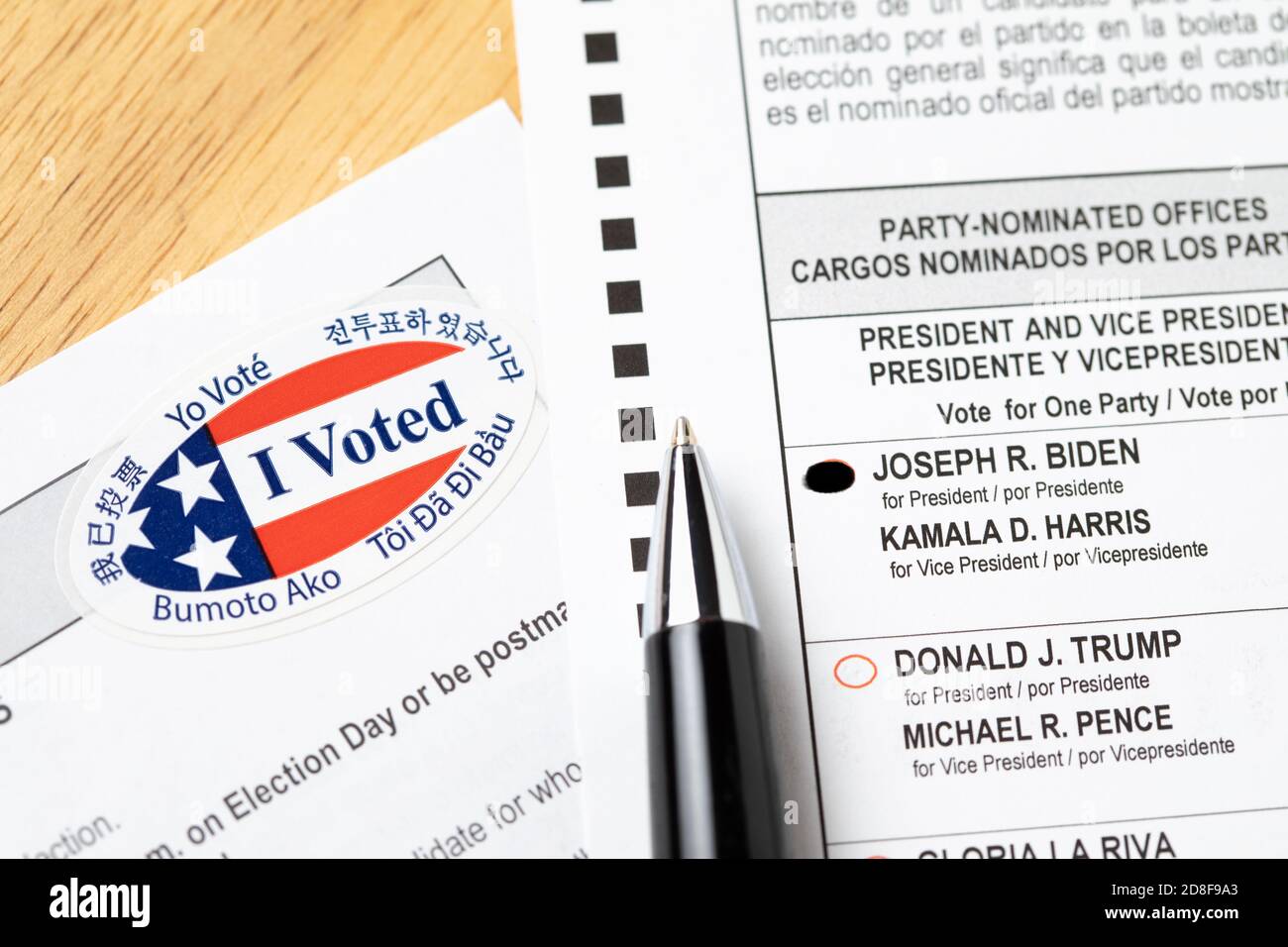 Riverside, California, USA - 10/2020: Pen Laying on Biden Voted ...