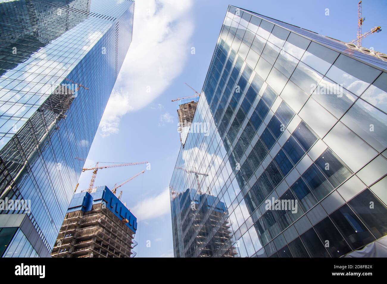 High-rise modern buildings of new business center under construction ...
