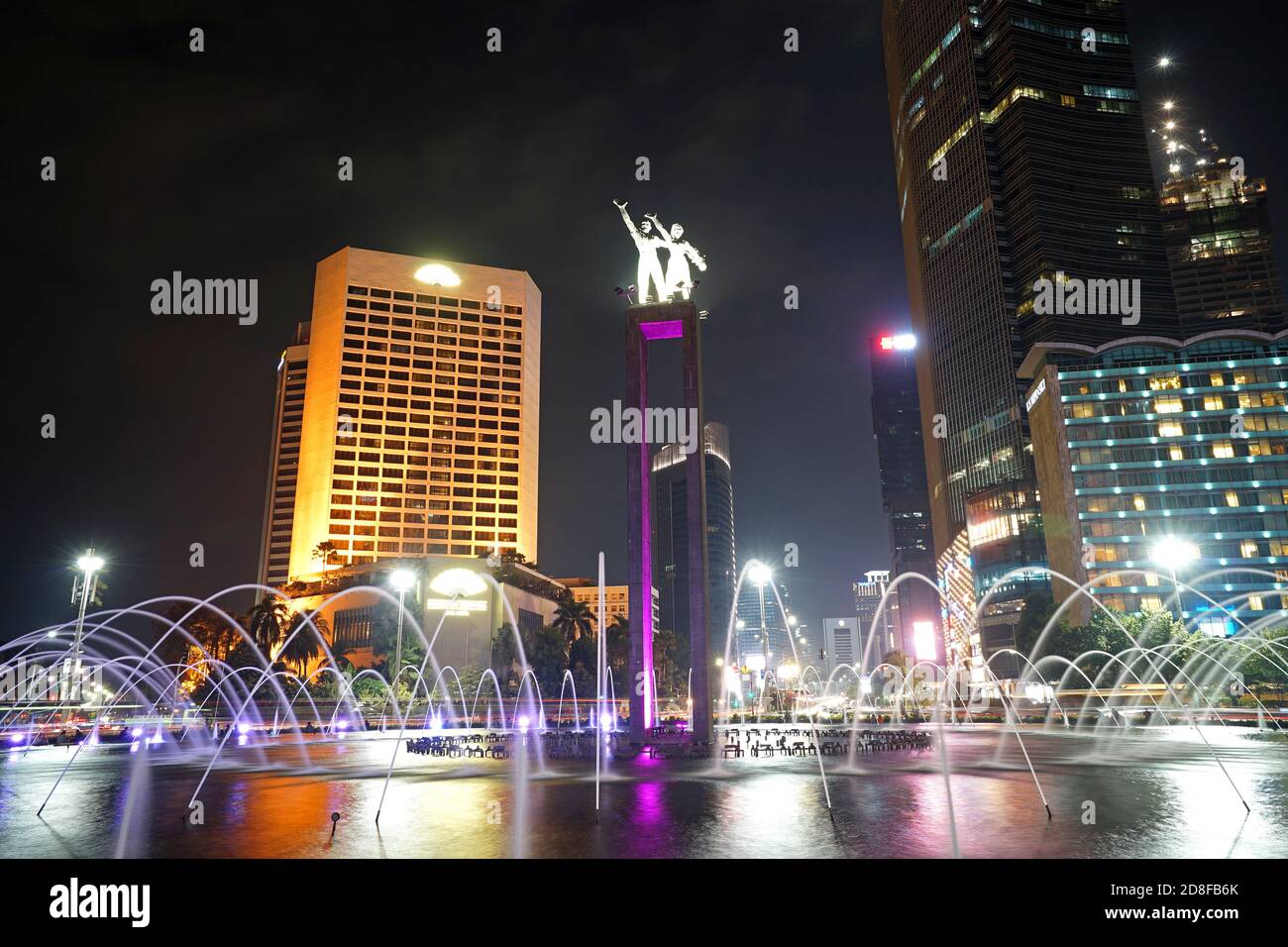 Night at Bundaran HI, Jakarta City, Indonesia Stock Photo - Alamy
