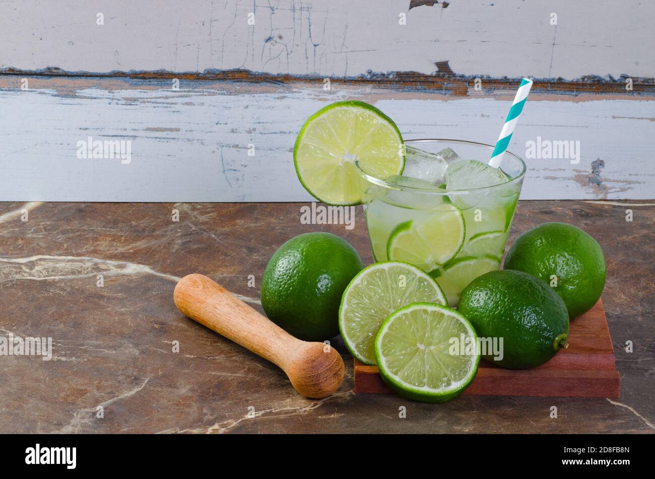 Brazilian Caipirinha, typical Brazilian cocktail made with lemon ...