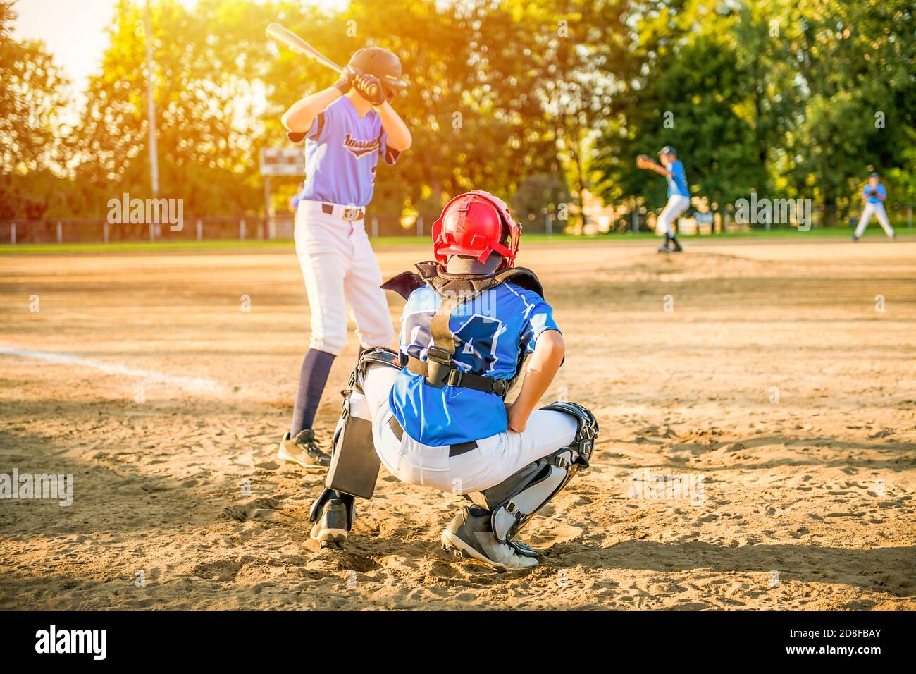 Group of baseball players standing together on the playground Stock ...