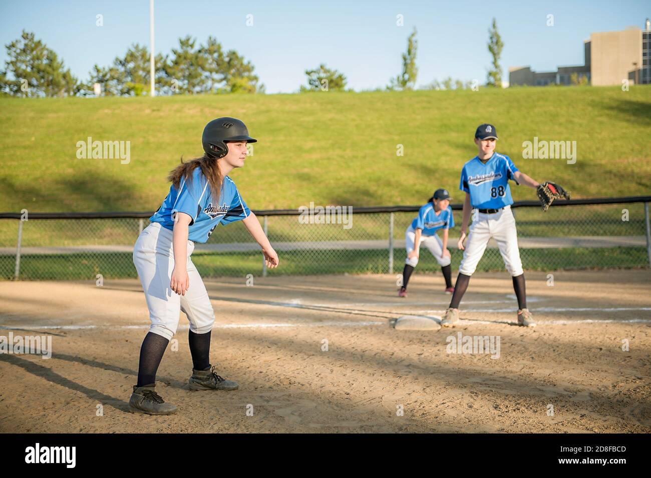 Group of baseball players standing together on the playground Stock ...
