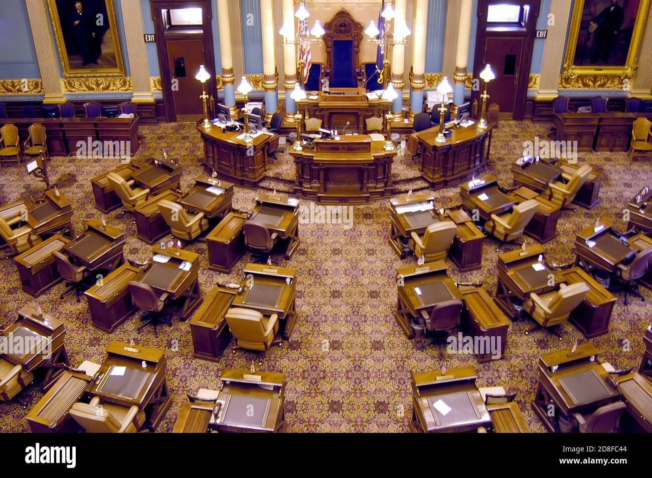 Lansing Michigan - State Capitol Building Senate chambers Stock Photo ...
