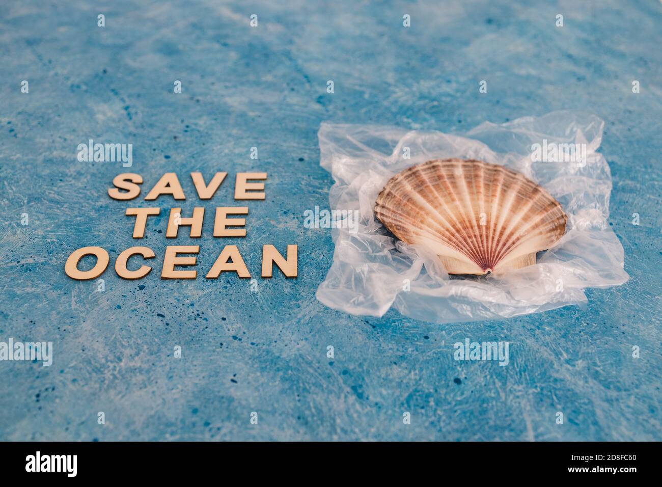 respect the environment and act for climate change, save the ocean text ...