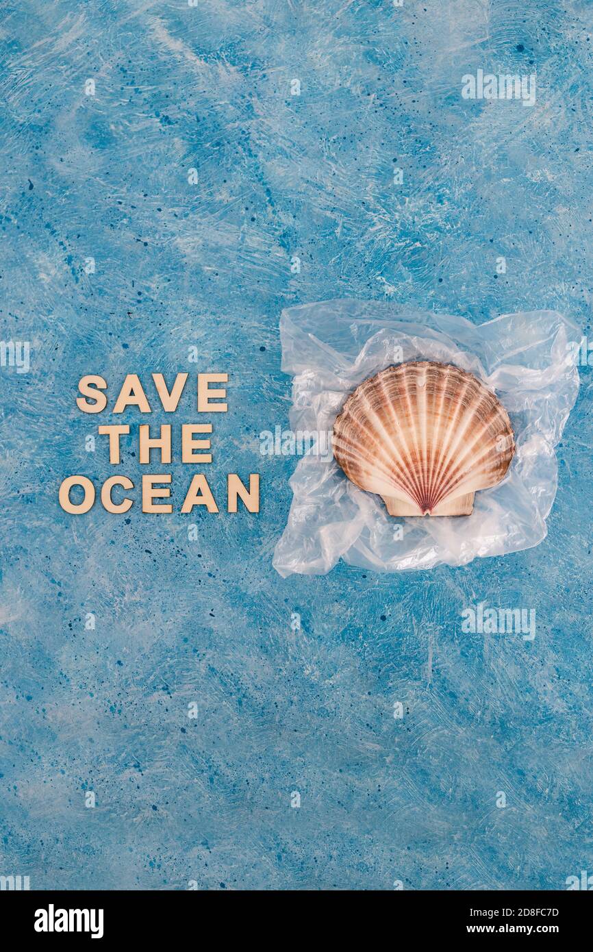 respect the environment and act for climate change, save the ocean text ...