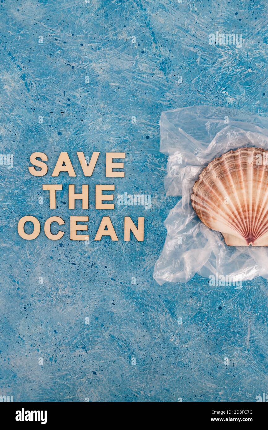 respect the environment and act for climate change, save the ocean text ...