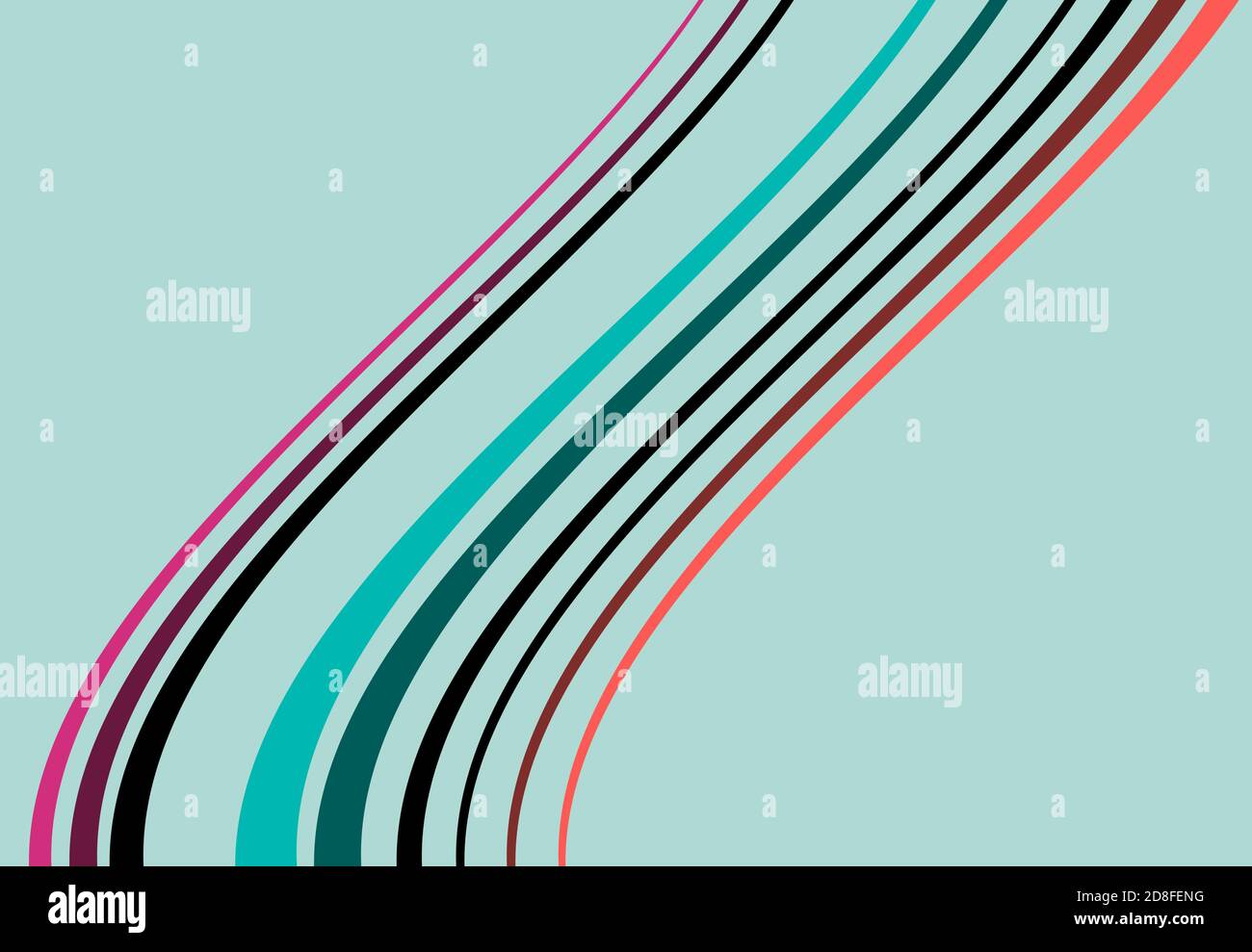 Colorful wavy, waving and undulating, billowy lines, stripes abstract ...