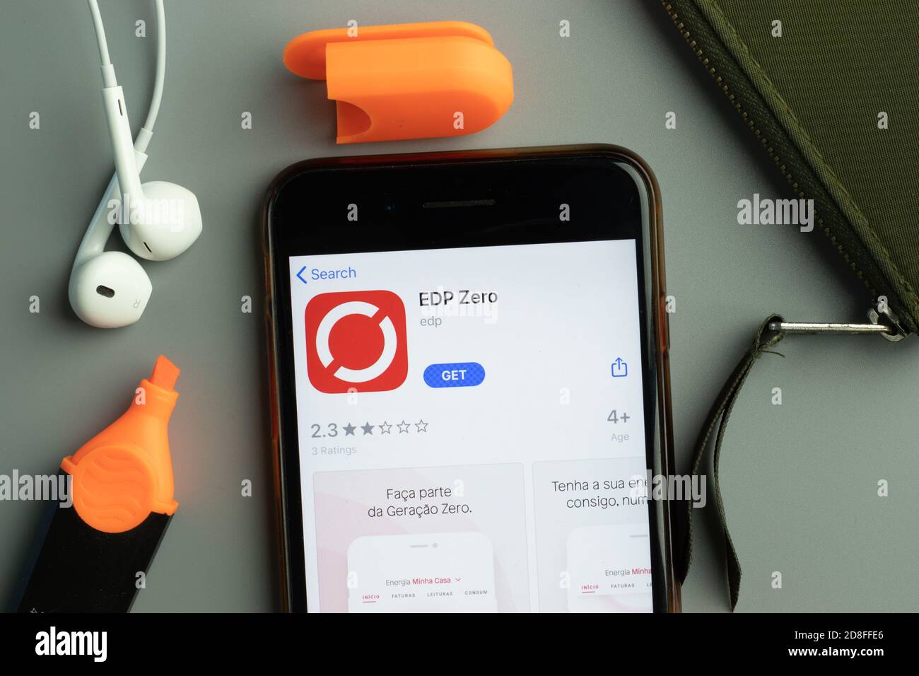 New York, USA - 26 October 2020: EDP Zero mobile app icon logo on phone ...