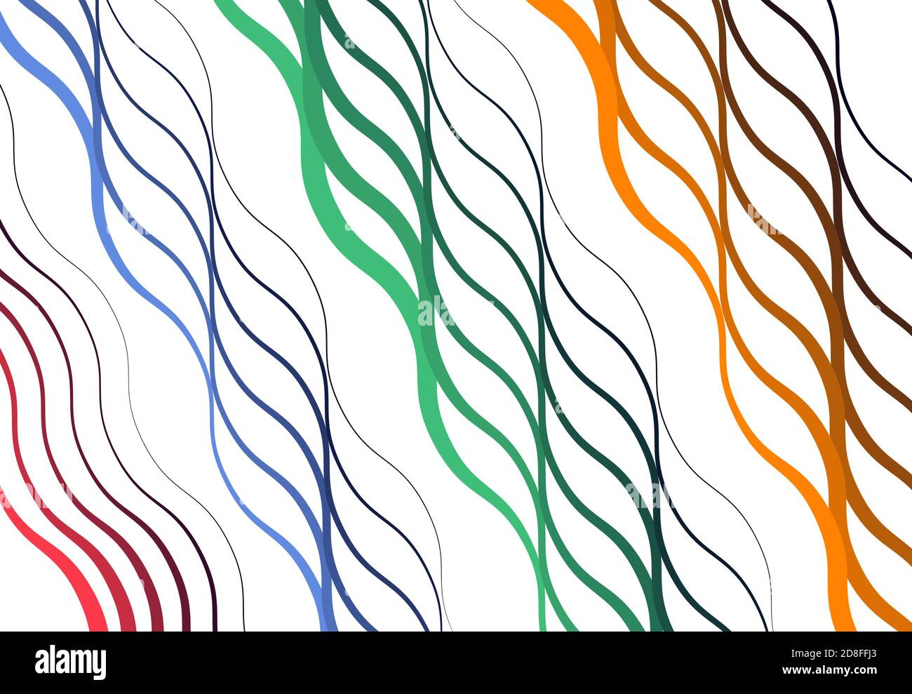 Colorful wavy, waving and undulating, billowy diagonal, olbique and ...