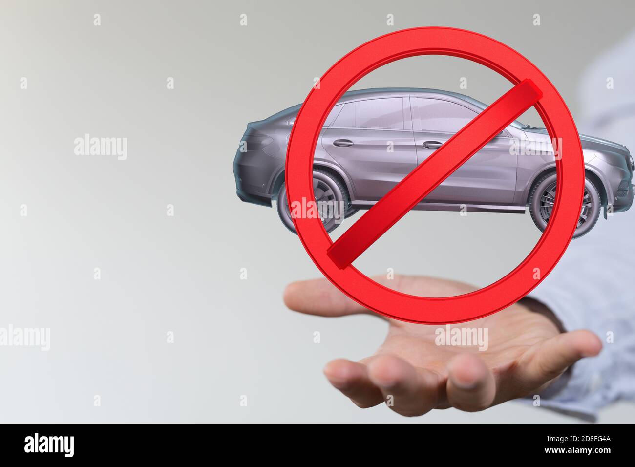 3D illustration of a car ban sign symbol Stock Photo - Alamy