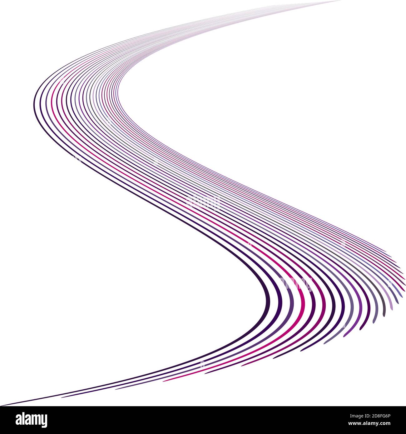 Colorful wavy, waving and undulating, billowy lines, stripes abstract ...