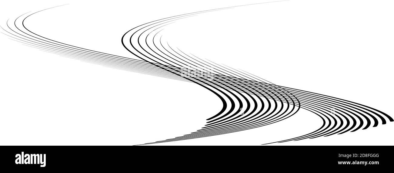 Wide rectangular format wavy, waving, zig-zag, criss-cross lines design ...