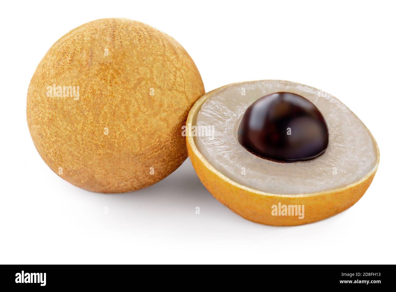 Fresh Longan isolated on white background. Tropical fruit Longan close ...