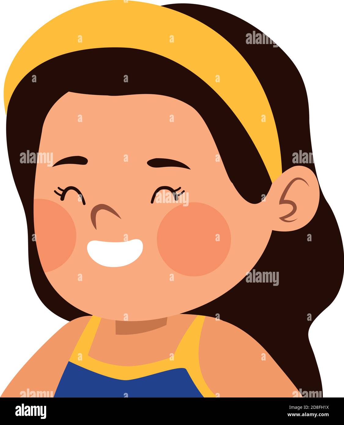cute little girl dressed as a wonder woman head character vector ...