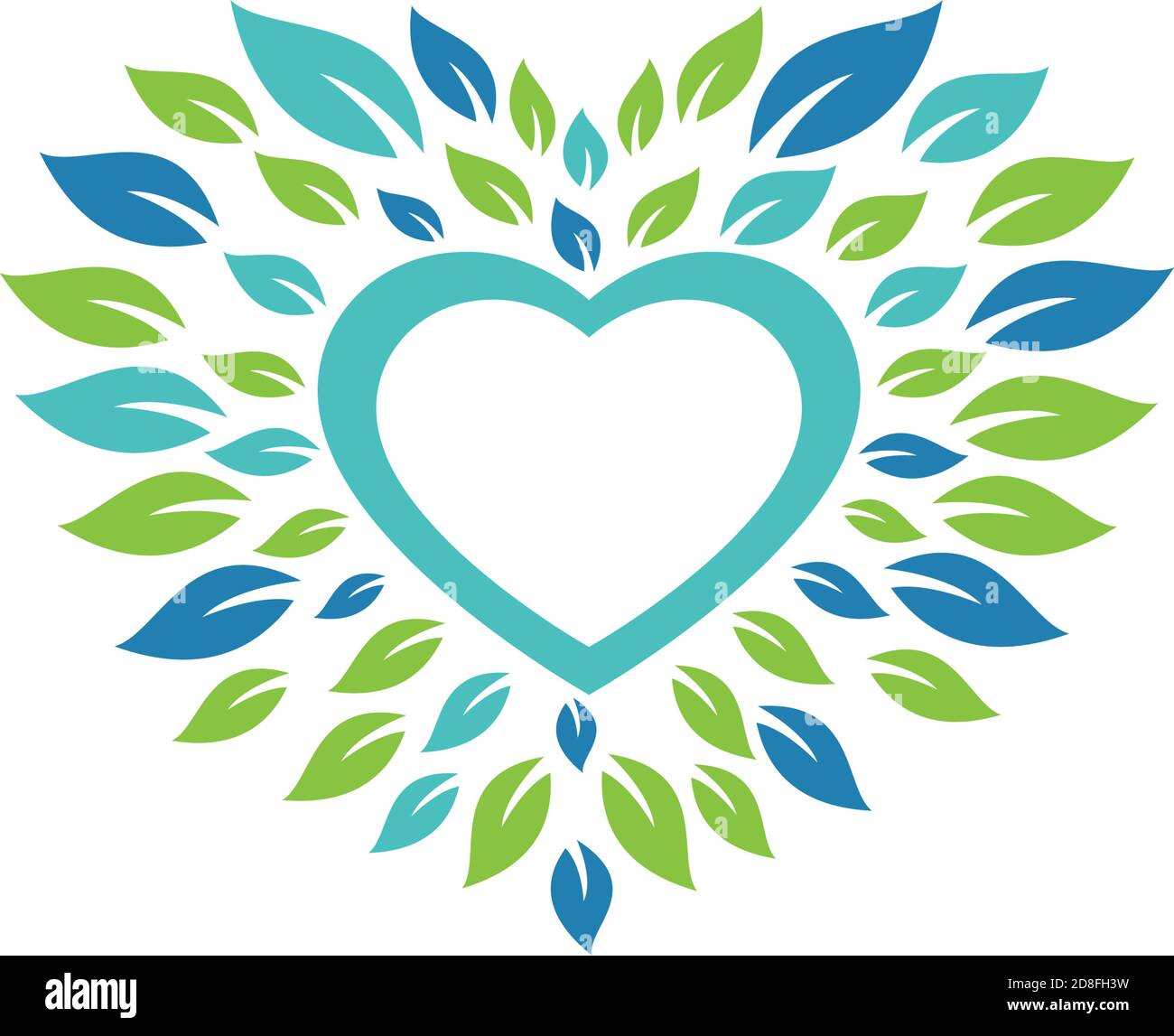 Leaf and heart icon design template vector isolated Stock Vector Image ...