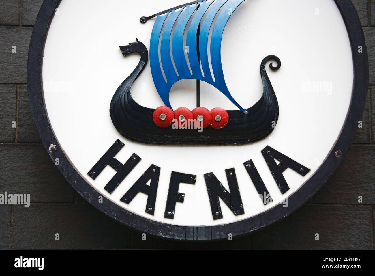Hotel Hafnia sign, City of Torshavn, Faroe Islands, Kingdom of Denmark ...
