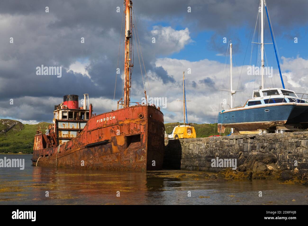 Abandoned Ship, Letterfrack Pier, Connemara, County Galway, Ireland ...