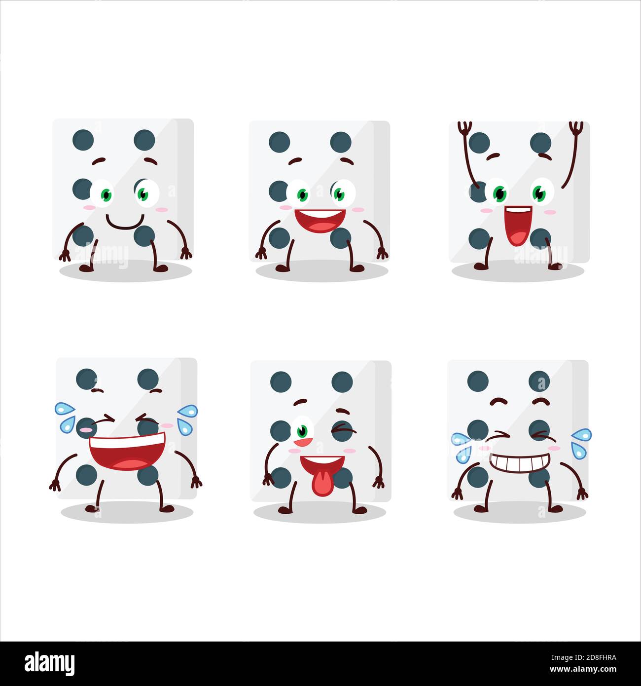 Cartoon character of white dice with smile expression Stock Vector ...