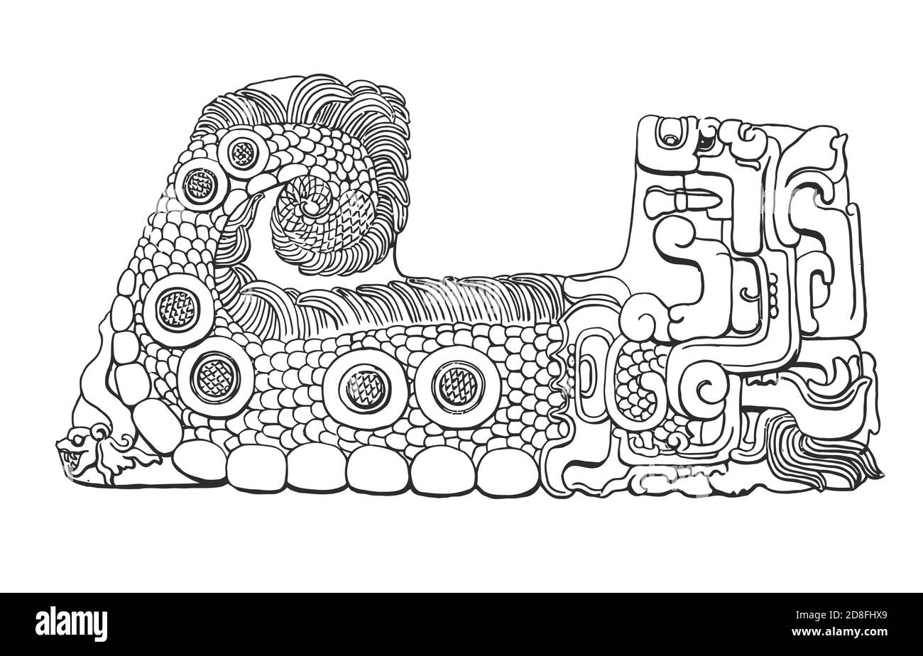 Mayan serpent Black and White Stock Photos & Images - Alamy
