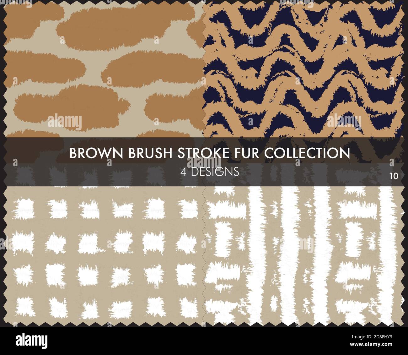 Brush stroke fur collection includes 4 design swatches for fashion ...