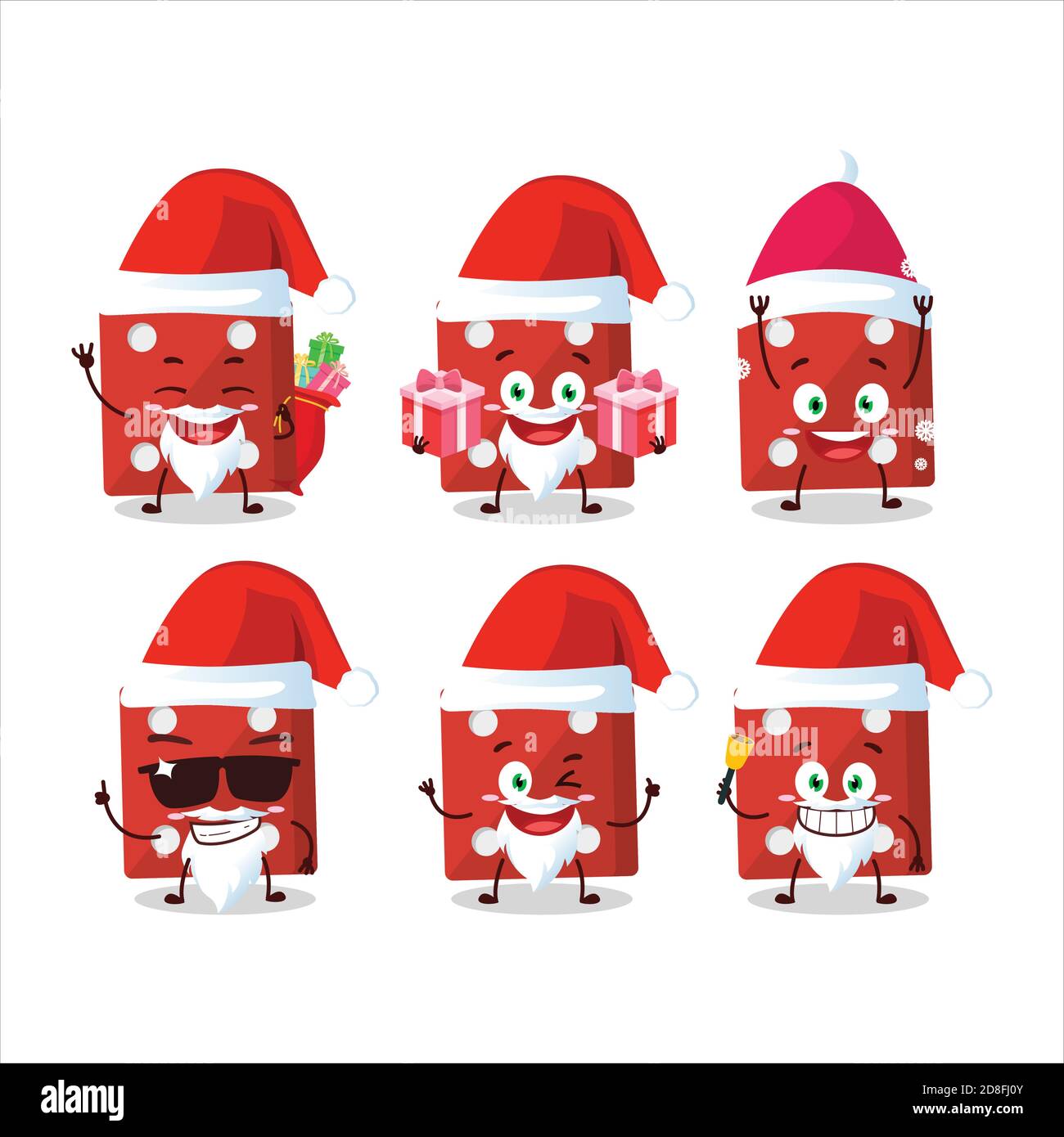 Santa Claus emoticons with red dice cartoon character Stock Vector ...