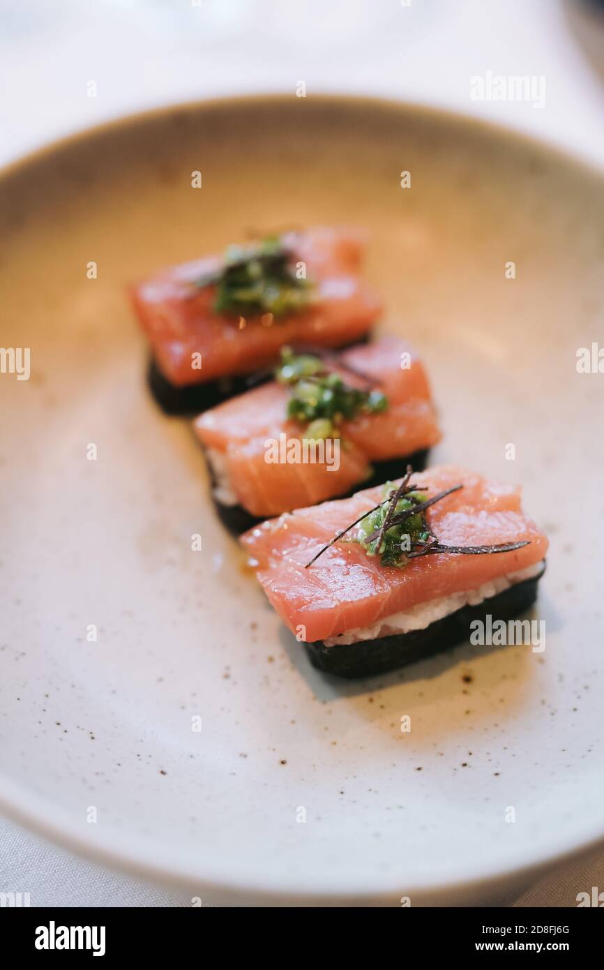 Salmon nigiri hi-res stock photography and images - Alamy