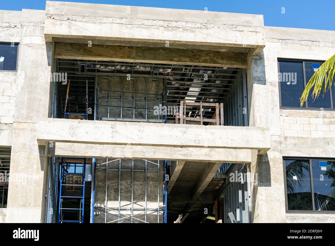 Multilevel house construction photo concrete structure Stock Photo - Alamy