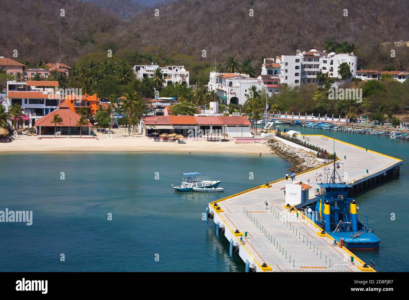 Santa Cruz Pier, Bahias de Huatulco, Oaxaca State, Pacific Coast ...