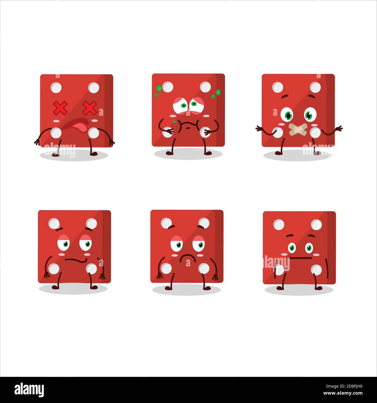 Red dice cartoon character with nope expression Stock Vector Image ...