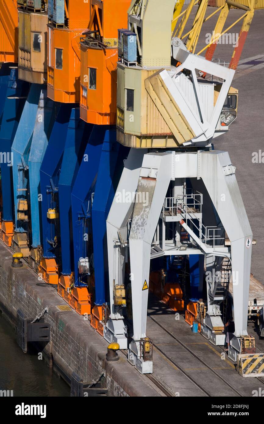 Cranes in the Container Port, Montevideo, Uruguay, South America Stock ...