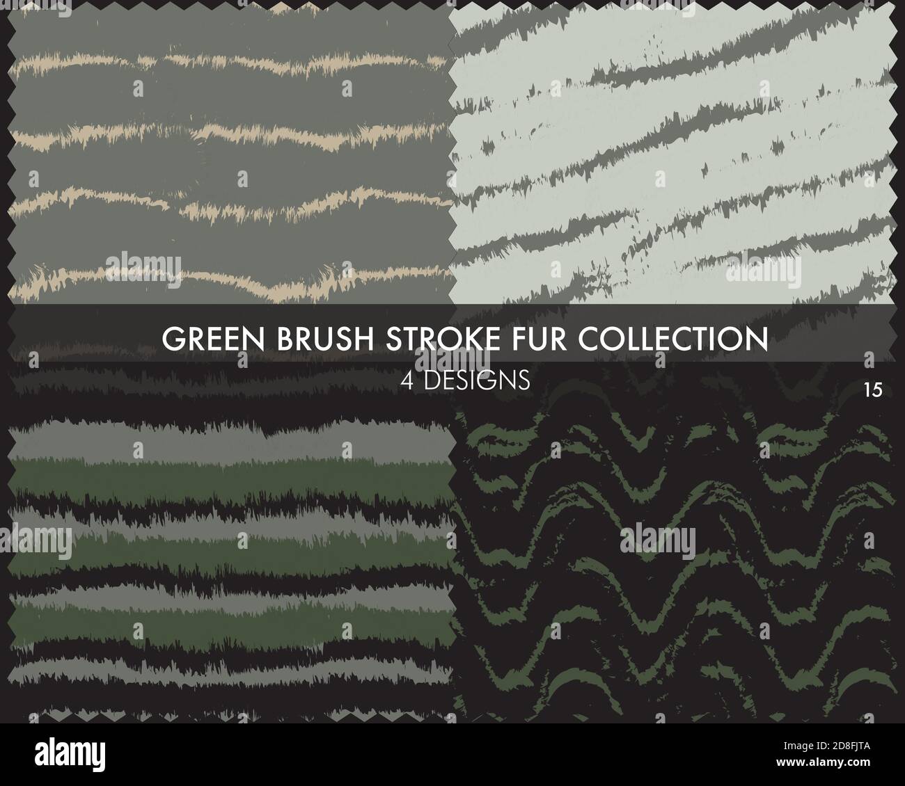 Brush stroke fur collection includes 4 design swatches for fashion ...