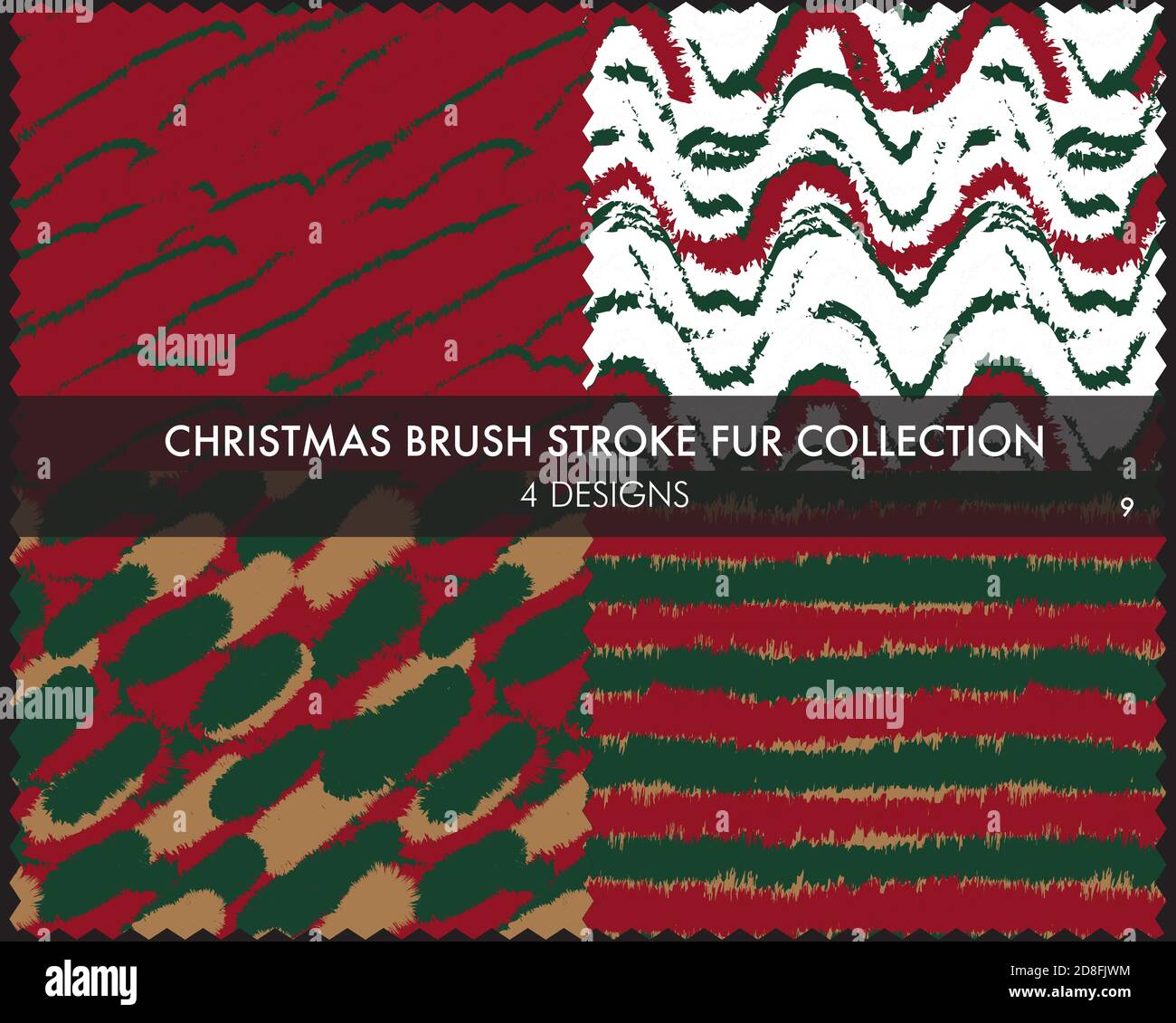 Brush stroke fur collection includes 4 design swatches for fashion ...