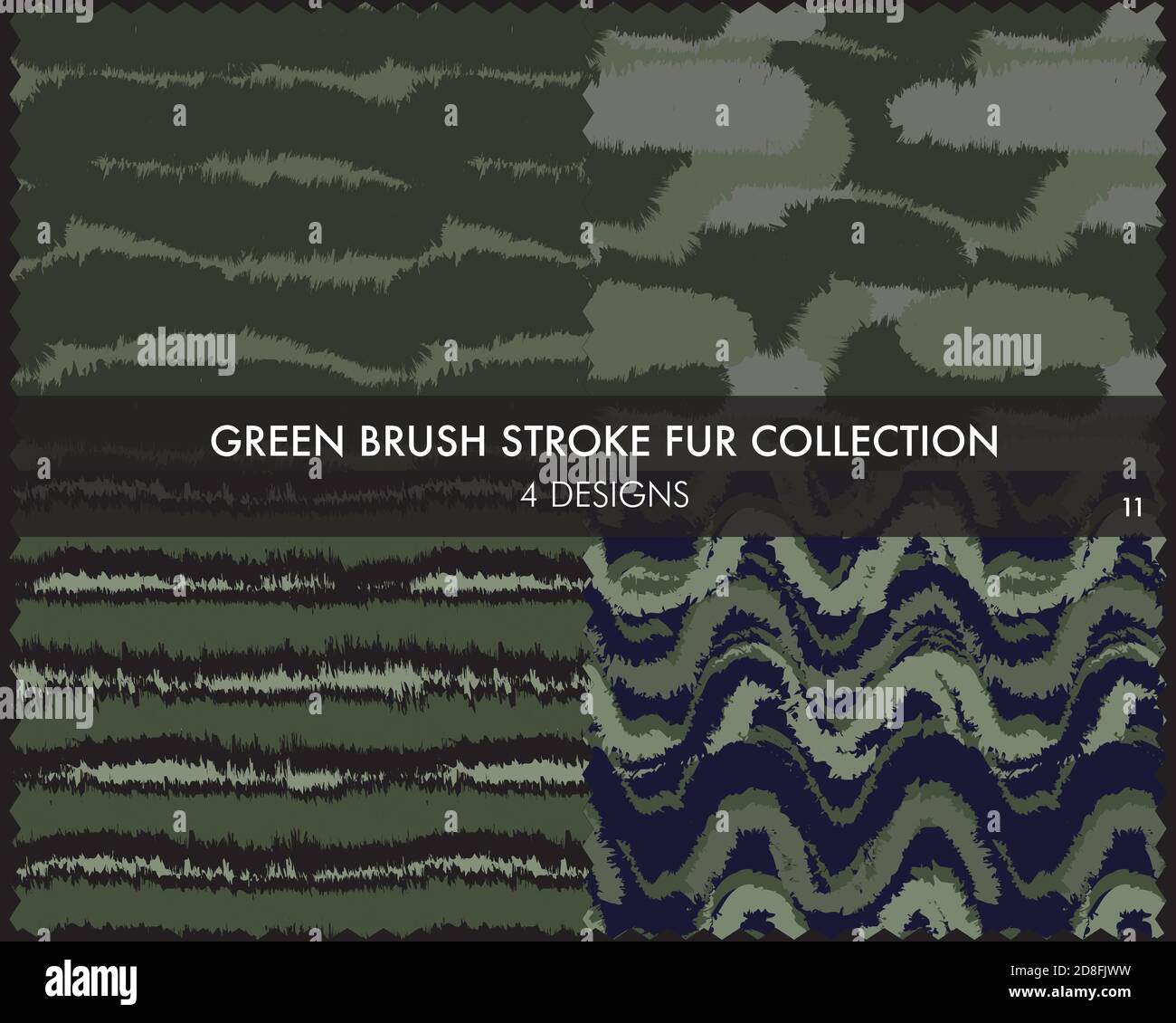 Brush stroke fur collection includes 4 design swatches for fashion ...