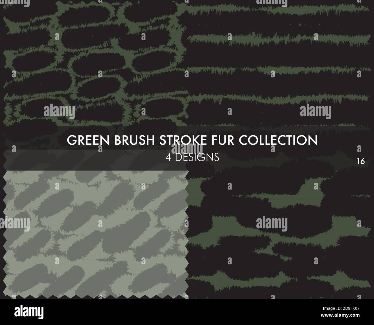 Brush stroke fur collection includes 4 design swatches for fashion ...