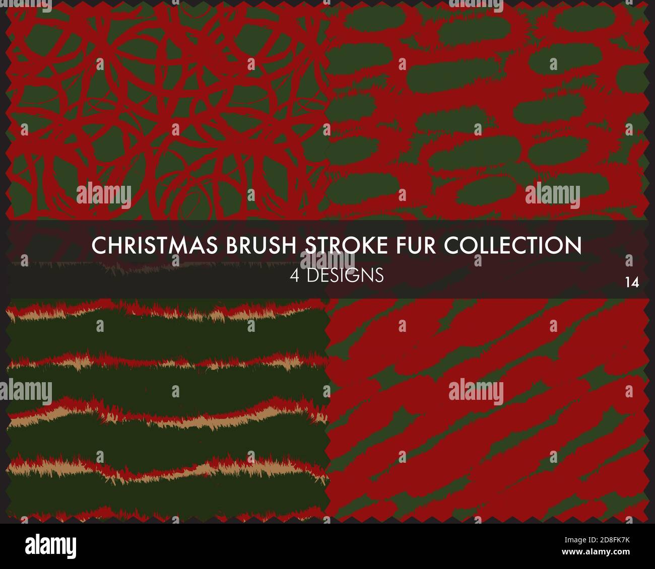 Brush stroke fur collection includes 4 design swatches for fashion ...