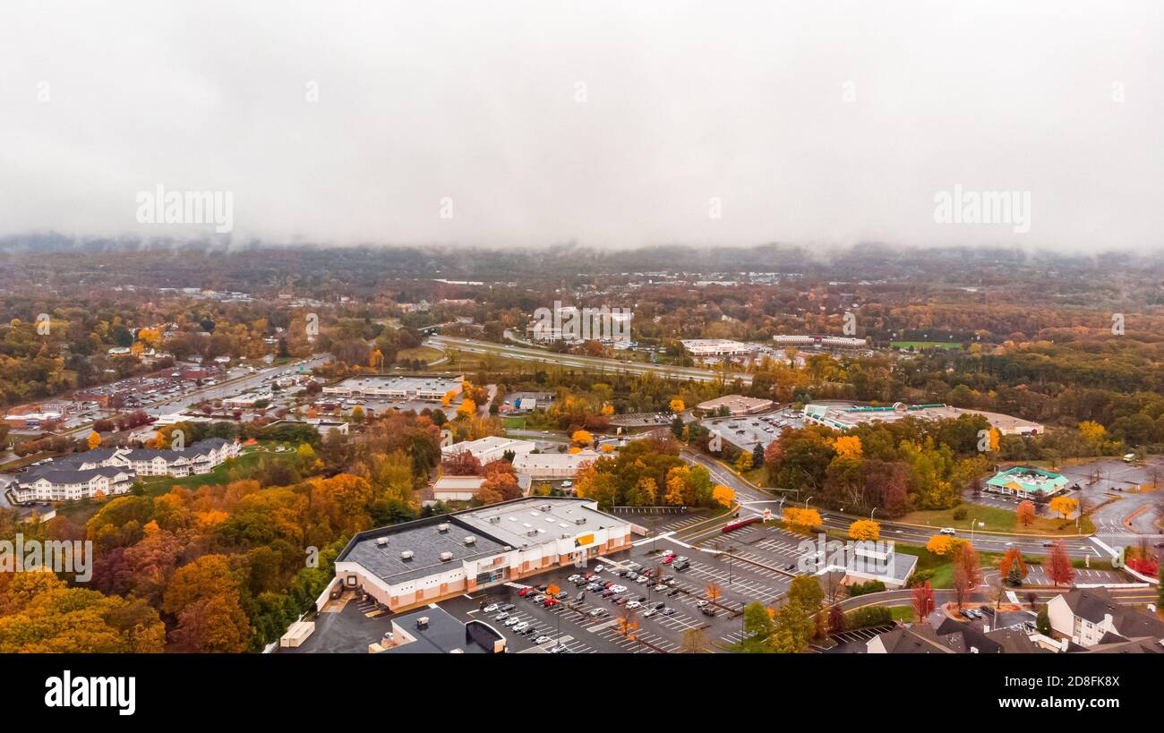 Aerial view of Fall Colors in Manchester, Connecticut USA Stock Photo ...