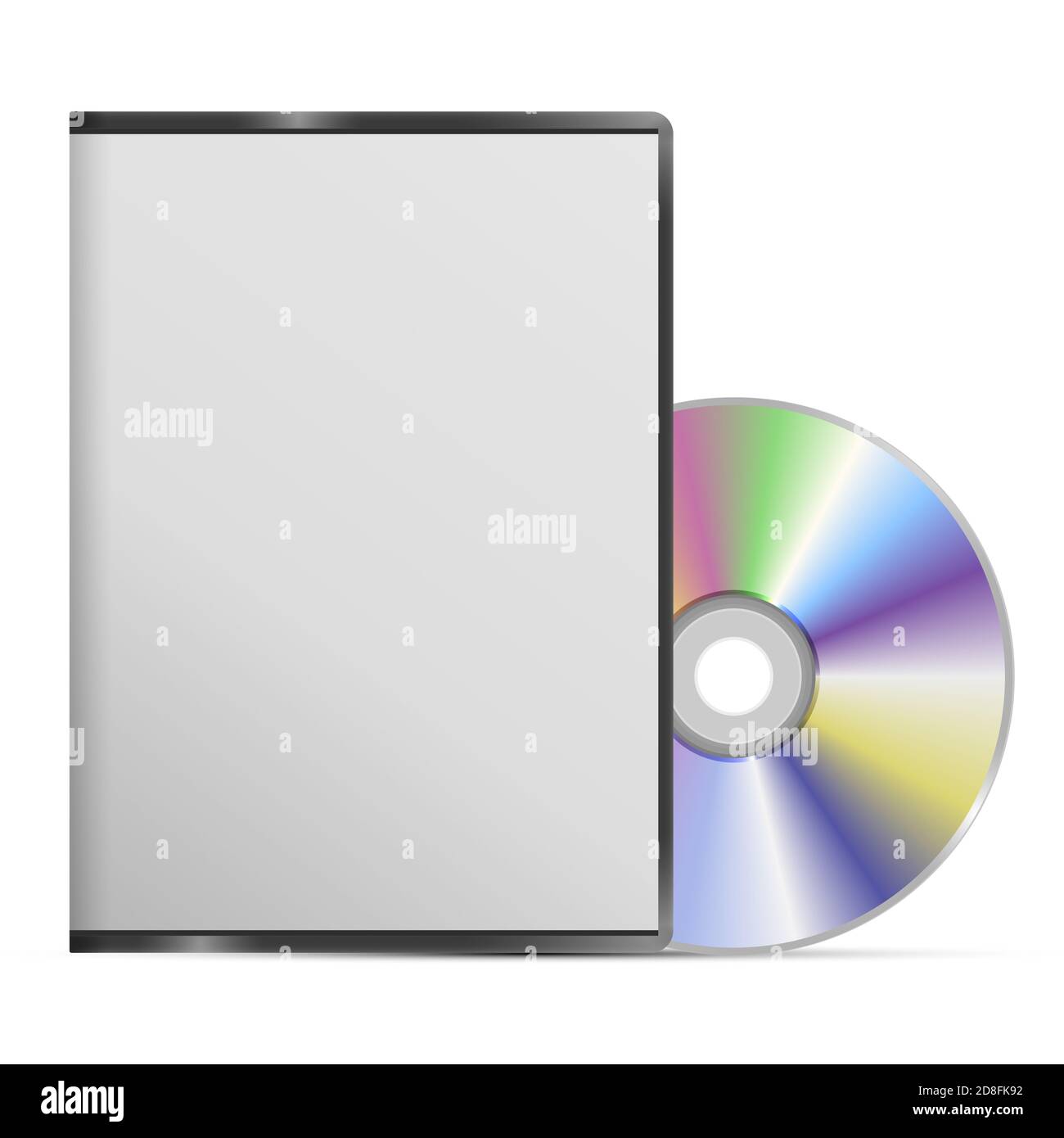 Blank DVD case and disc isolated on white background. 3d illustration ...