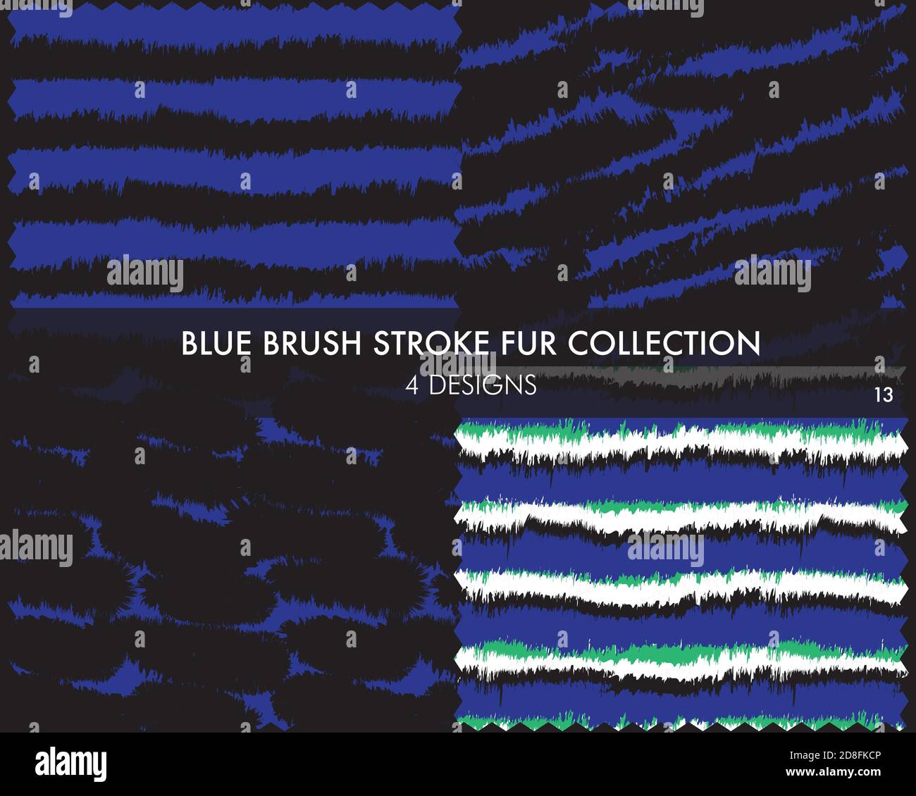 Brush stroke fur collection includes 4 design swatches for fashion ...