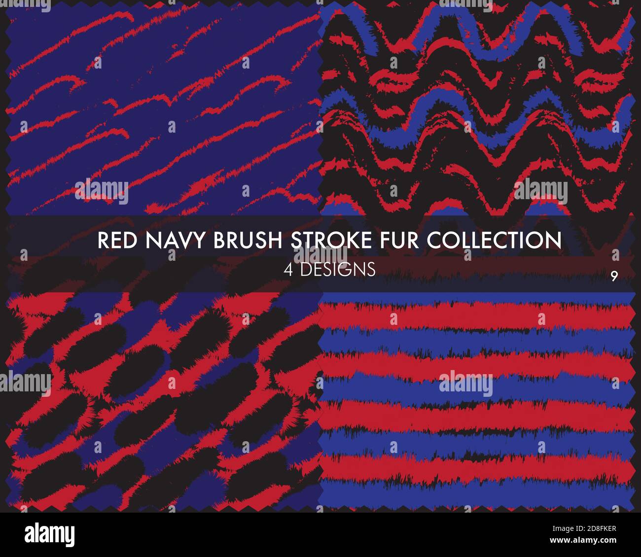 Brush stroke fur collection includes 4 design swatches for fashion ...