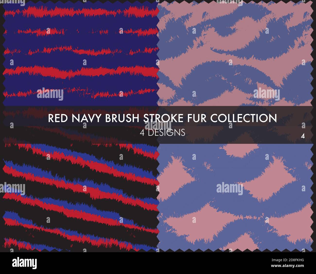 Brush stroke fur collection includes 4 design swatches for fashion ...
