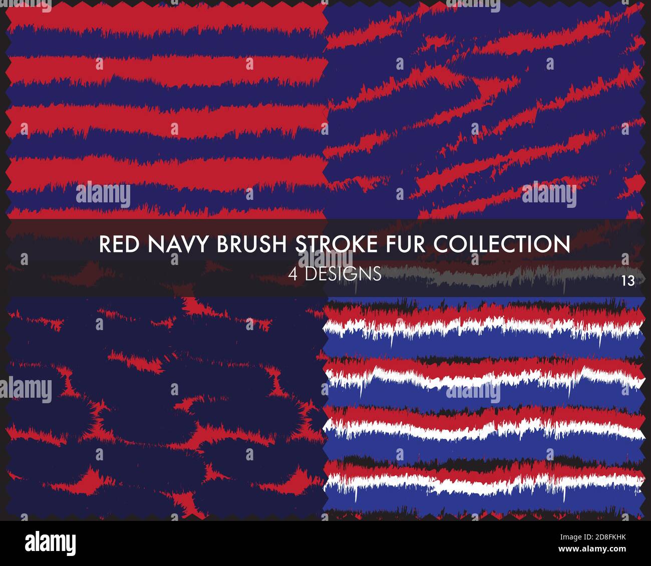 Brush stroke fur collection includes 4 design swatches for fashion ...