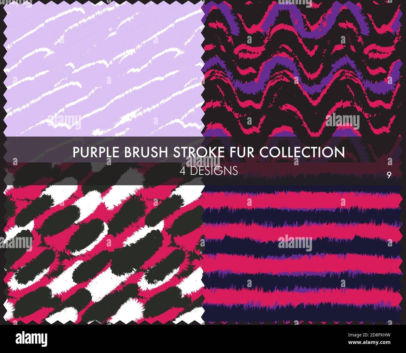 Brush stroke fur collection includes 4 design swatches for fashion ...