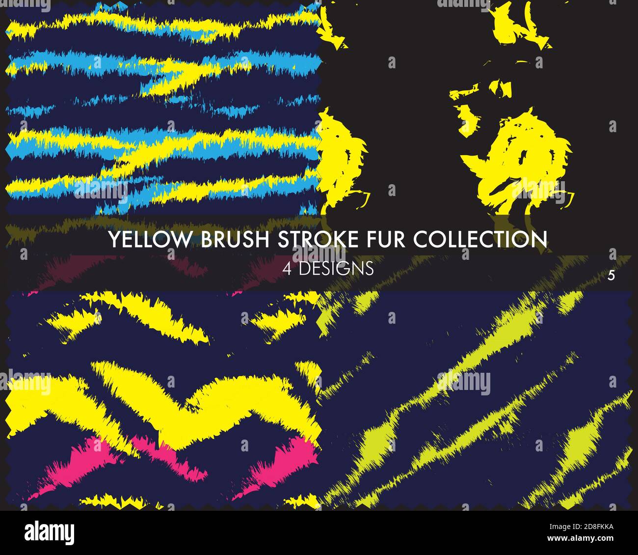 Brush stroke fur collection includes 4 design swatches for fashion ...