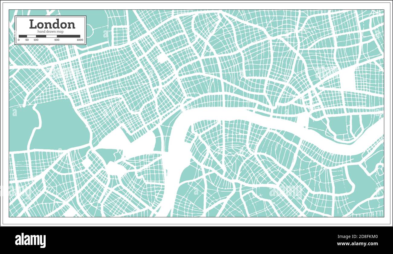 London Great Britain City Map in Retro Style. Outline Map. Vector ...