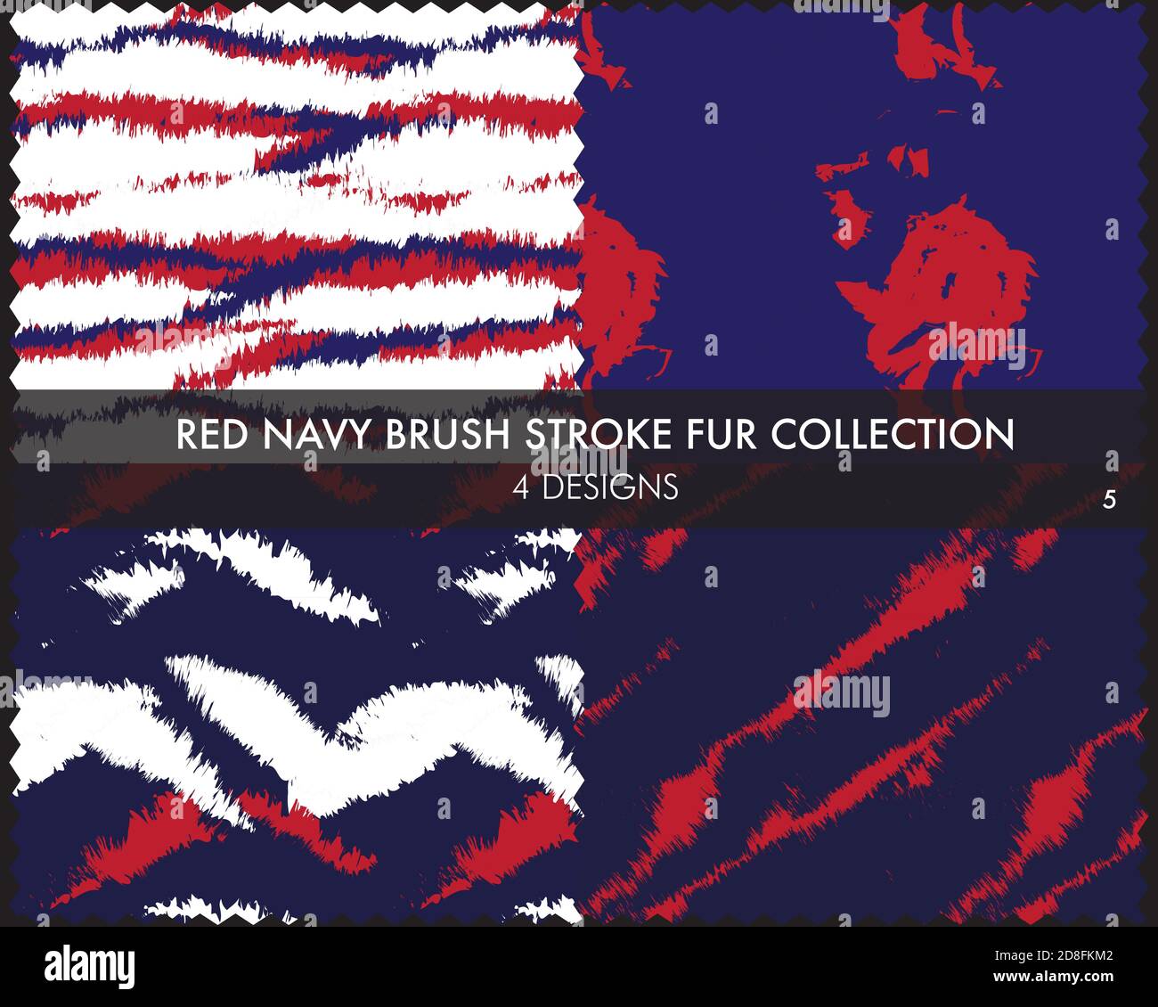 Brush stroke fur collection includes 4 design swatches for fashion ...