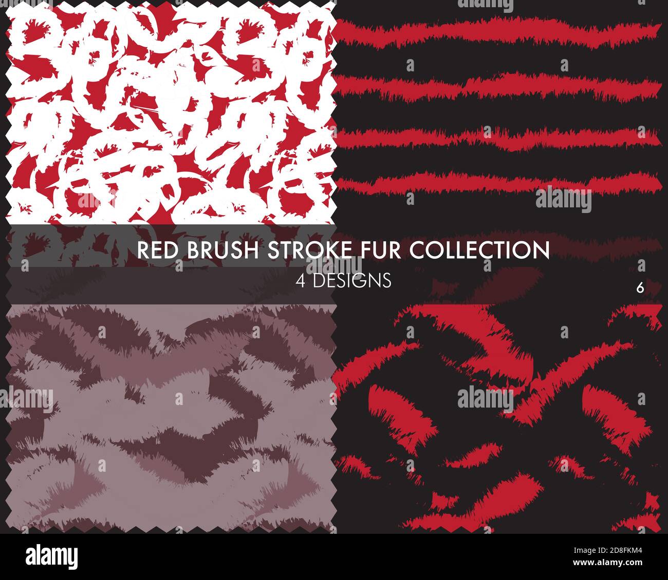 Brush stroke fur collection includes 4 design swatches for fashion ...